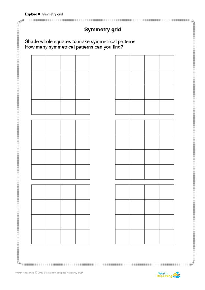 Explore 8 Symmetrical patterns: pupil worksheet | eduu.school