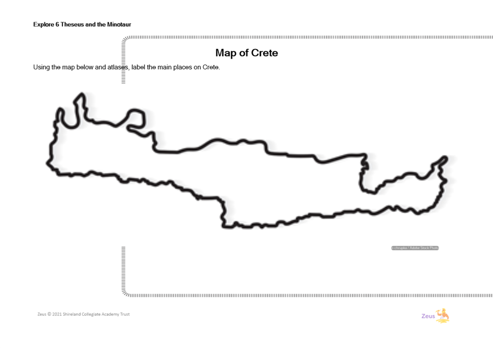 Explore 6 Theseus and the Minotaur: map of Crete | eduu.school